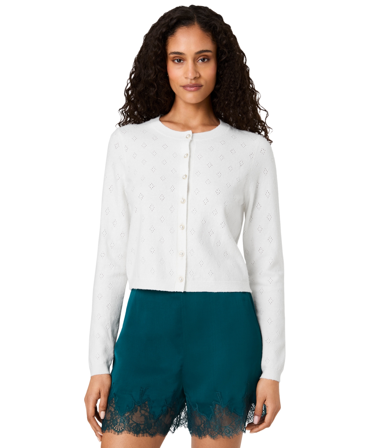 Click here for French Connection Womens Dakota Cropped Pointelle... prices