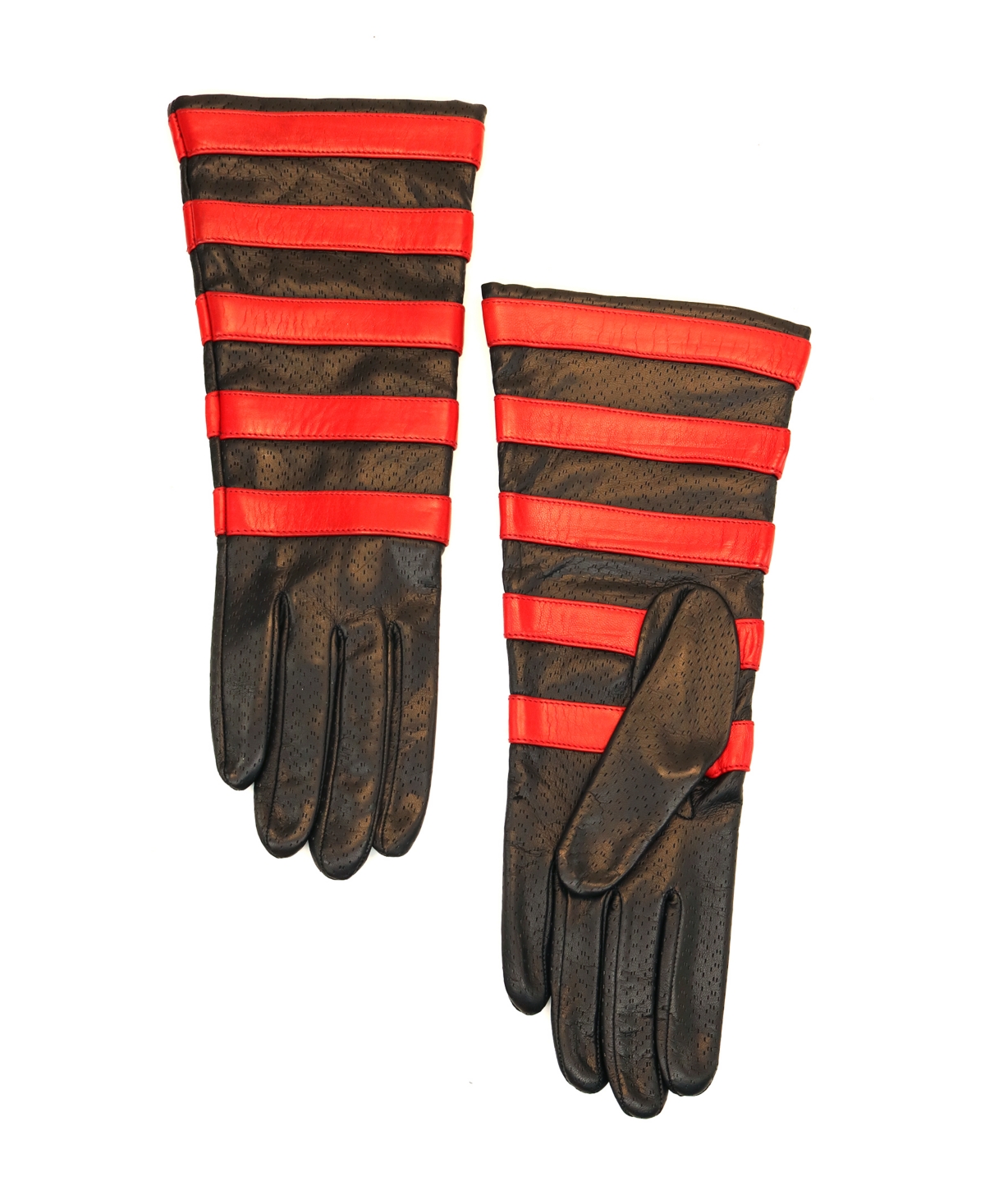 Click here for Portolano Striped Gloves - Black/Ferrari Red prices