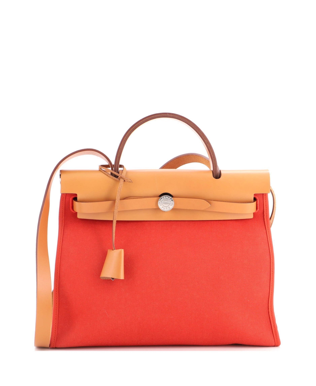 Click here for Pre-Owned Hermes 31 Herbag Zip Leather and Toile -... prices