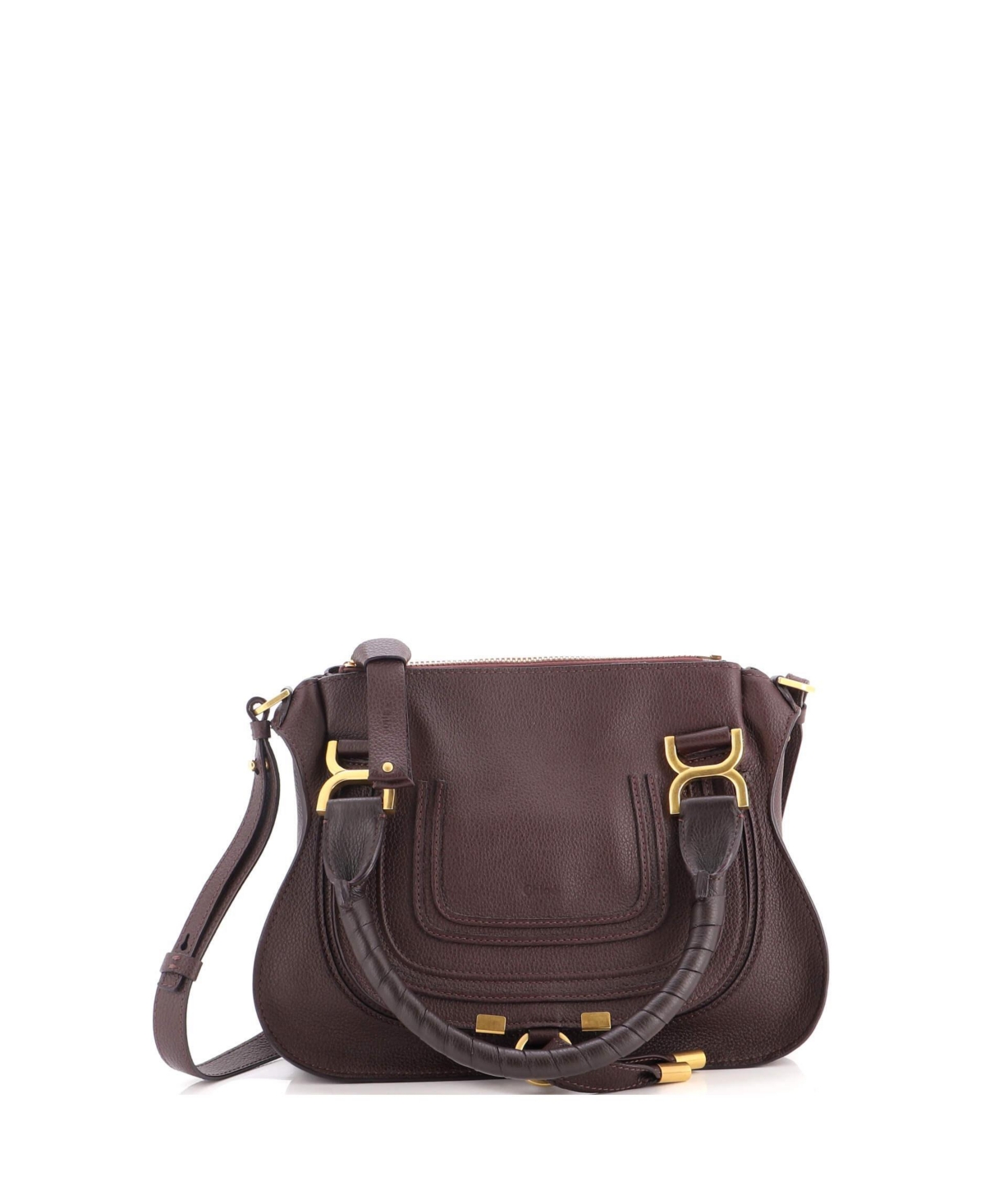 Click here for Pre-Owned Chloe Small Marcie Satchel Leather - Bro... prices