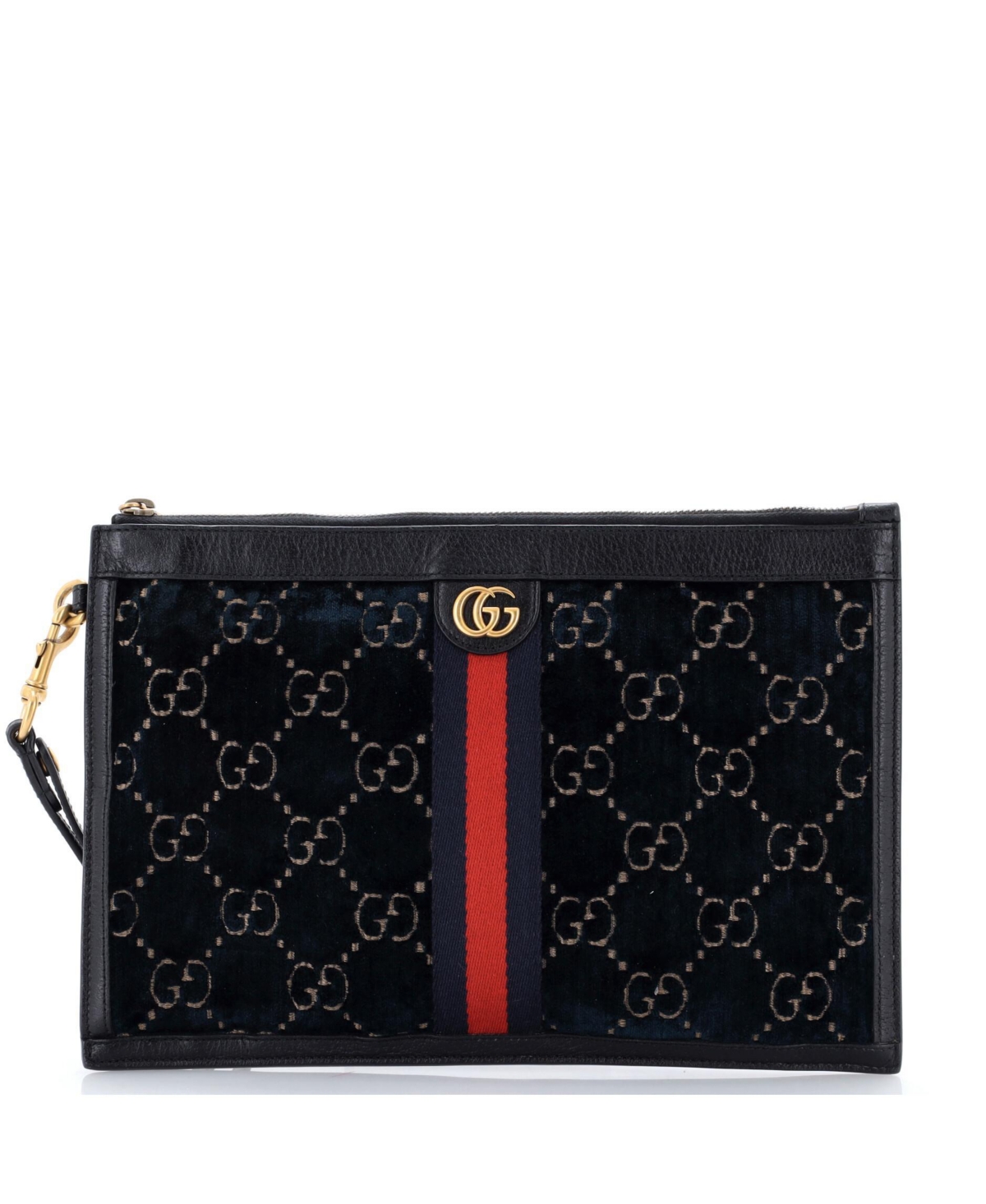 Click here for Pre-Owned Gucci Large Ophidia Zip Pouch Gg Velvet... prices