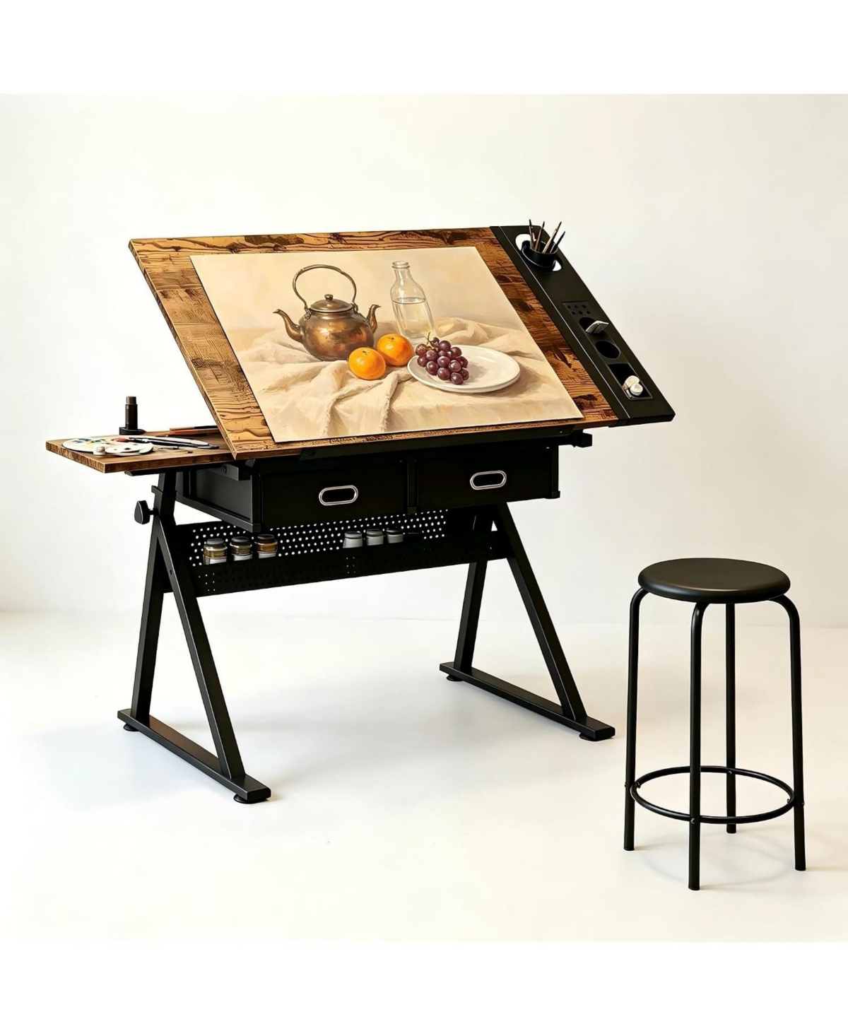 Click here for Height Adjustable Drafting Table with Stool  0-75d... prices