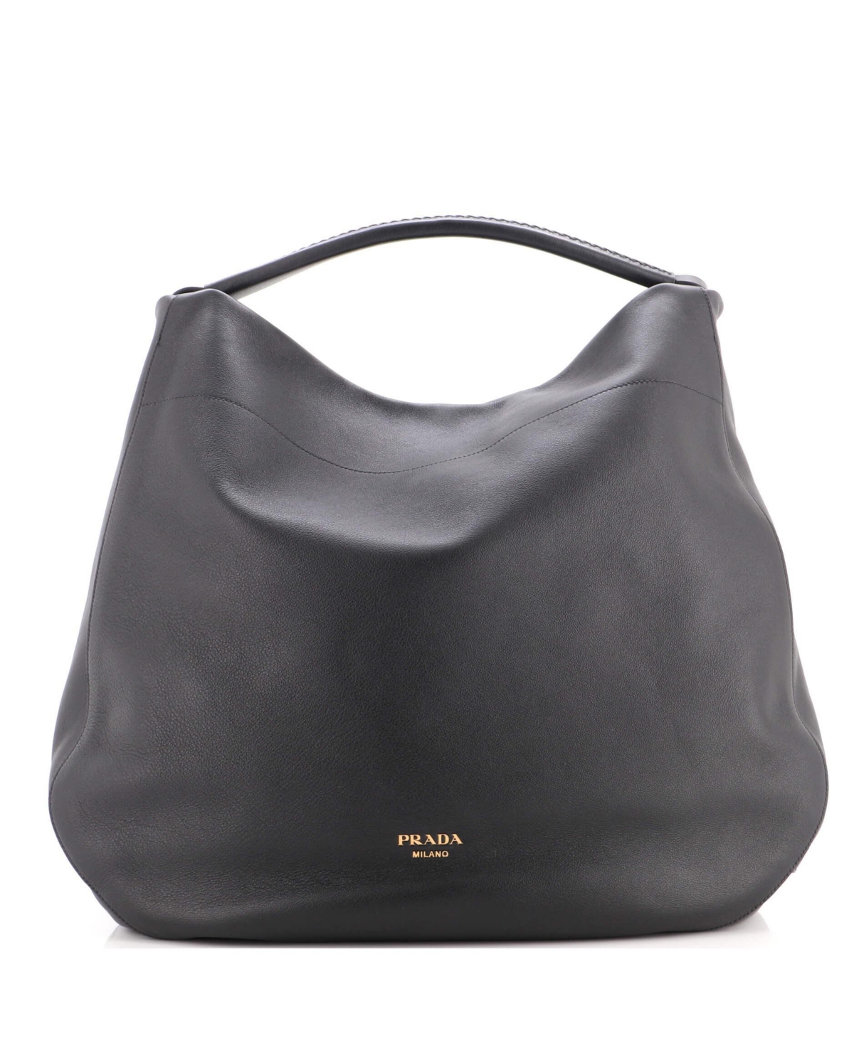 Click here for Pre-Owned Prada Large Slouch Hobo Leather - Black prices