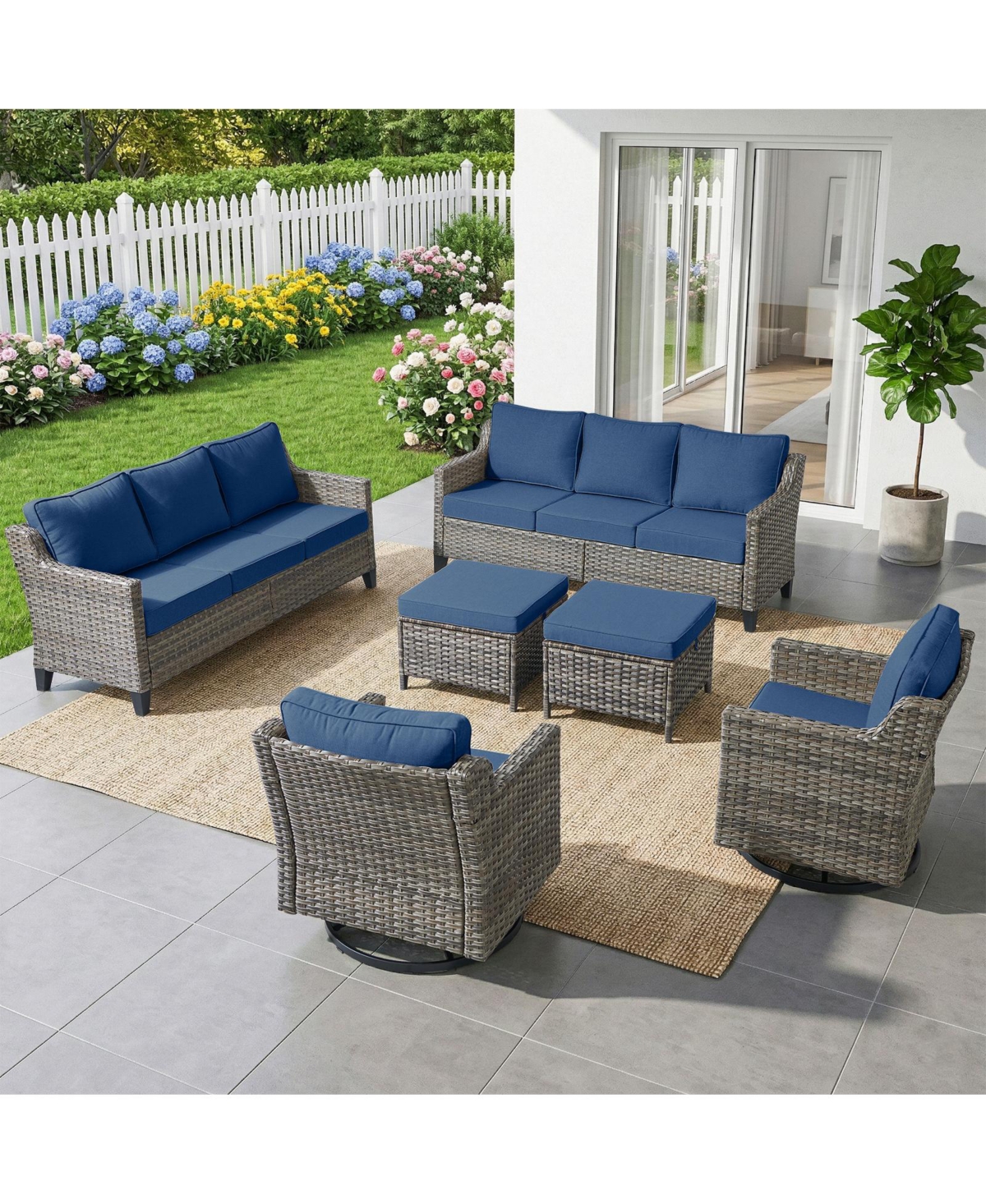 Click here for Pocassy 6pcs Patio Furniture Set Swivel Rocker Pat... prices