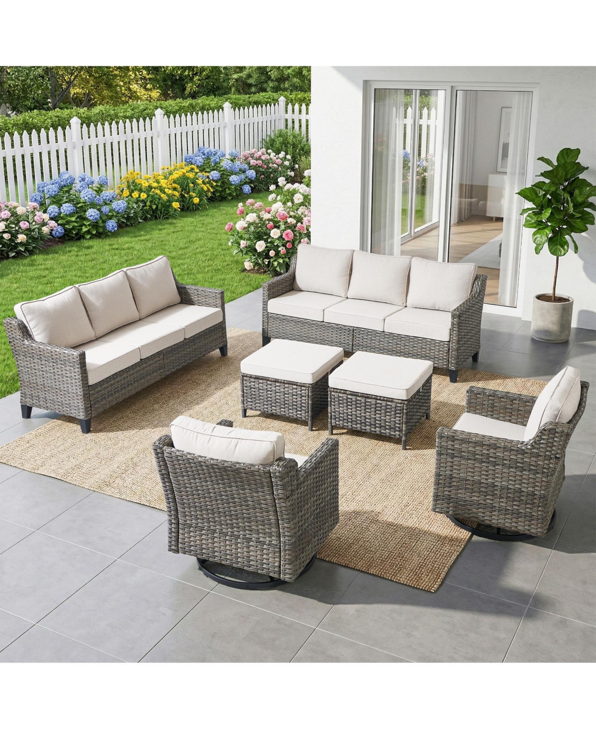 Click here for Pocassy 6pcs Patio Furniture Set Swivel Rocker Pat... prices