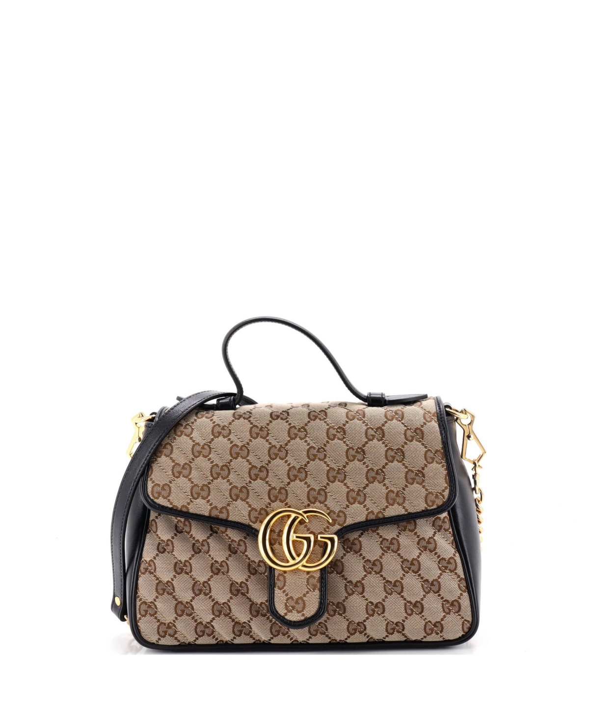 Click here for Pre-Owned Gucci Small Gg Marmont Top Handle Flap B... prices