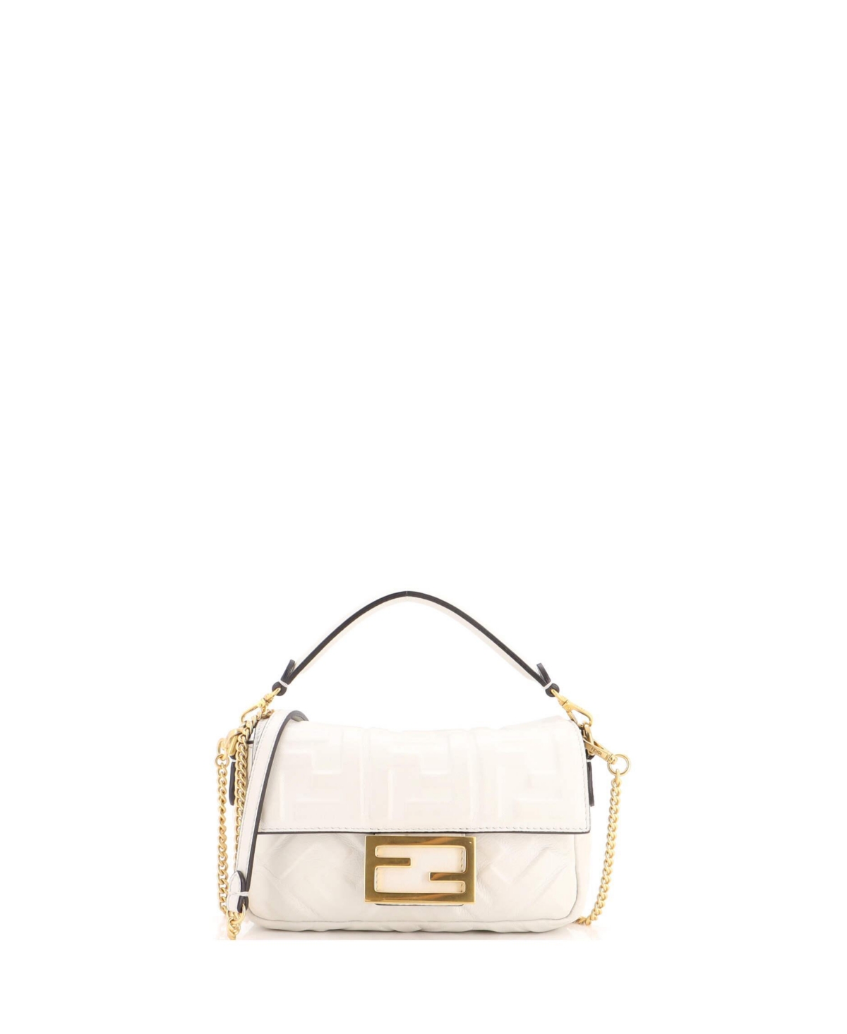 Click here for Pre-Owned Fendi Mini Baguette Nm Bag Zucca Embosse... prices