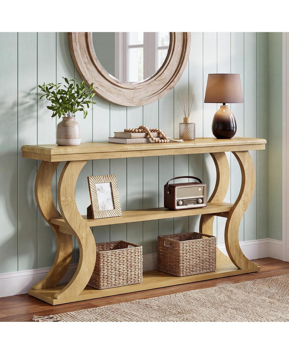 Click here for Tribesigns 55 Console Table with 3-Tier Storage  M... prices