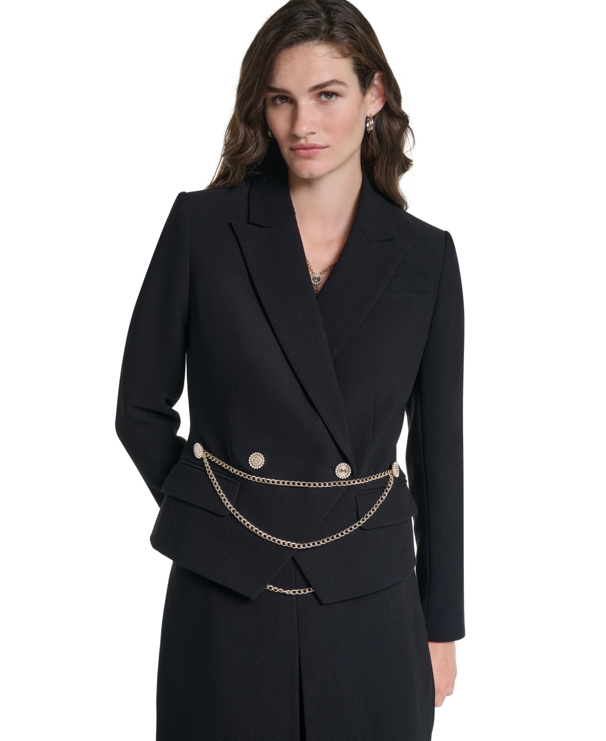 Click here for Karl Lagerfeld Paris Womens Cropped Notch Collar B... prices
