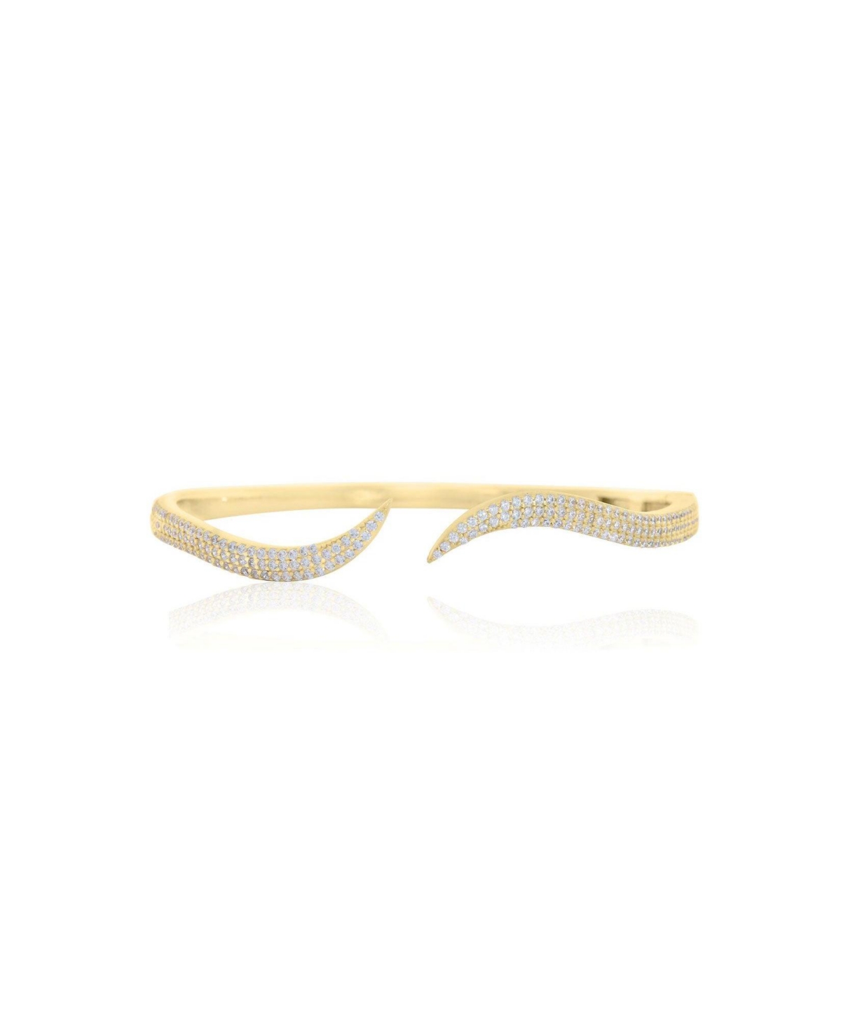 Click here for The Lovery Cz Wave Bangle 14K Gold-Plated Sterling... prices