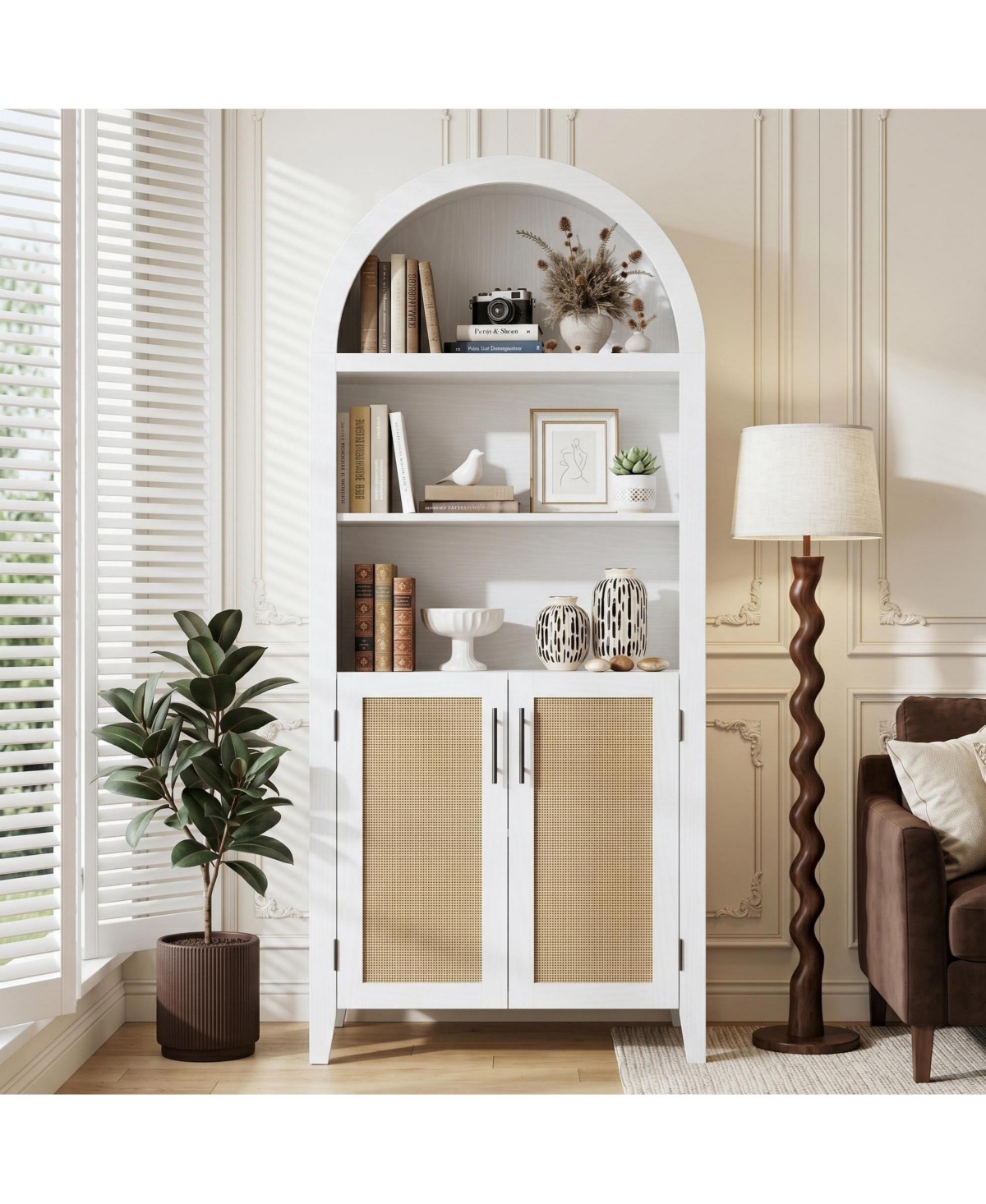 Click here for gaomon 5-Tier Open Display Shelf with Rattan Decor... prices