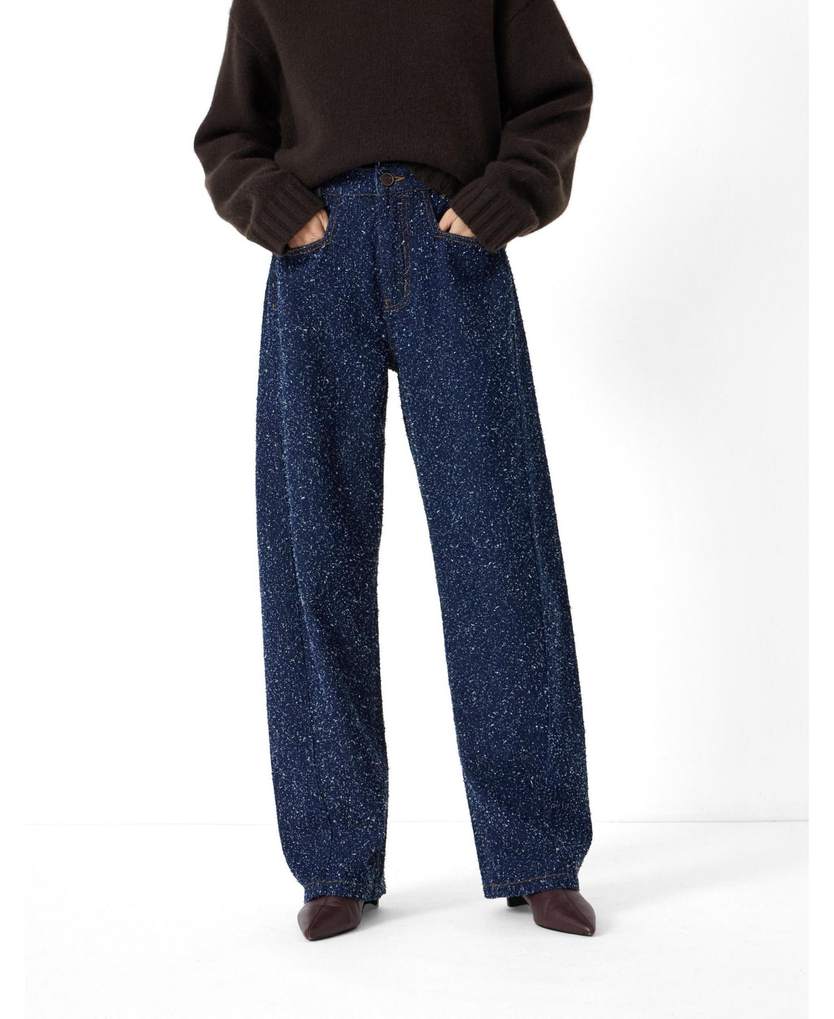Click here for Hush Womens Saskia Textured Straight-Leg Jeans - R... prices