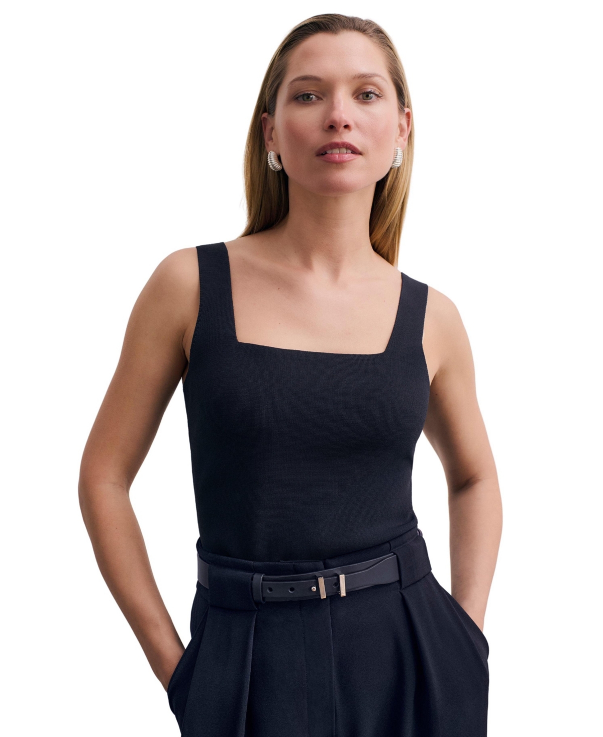 Click here for The Fold Womens Keighley Sculpt Sleeveless Square... prices