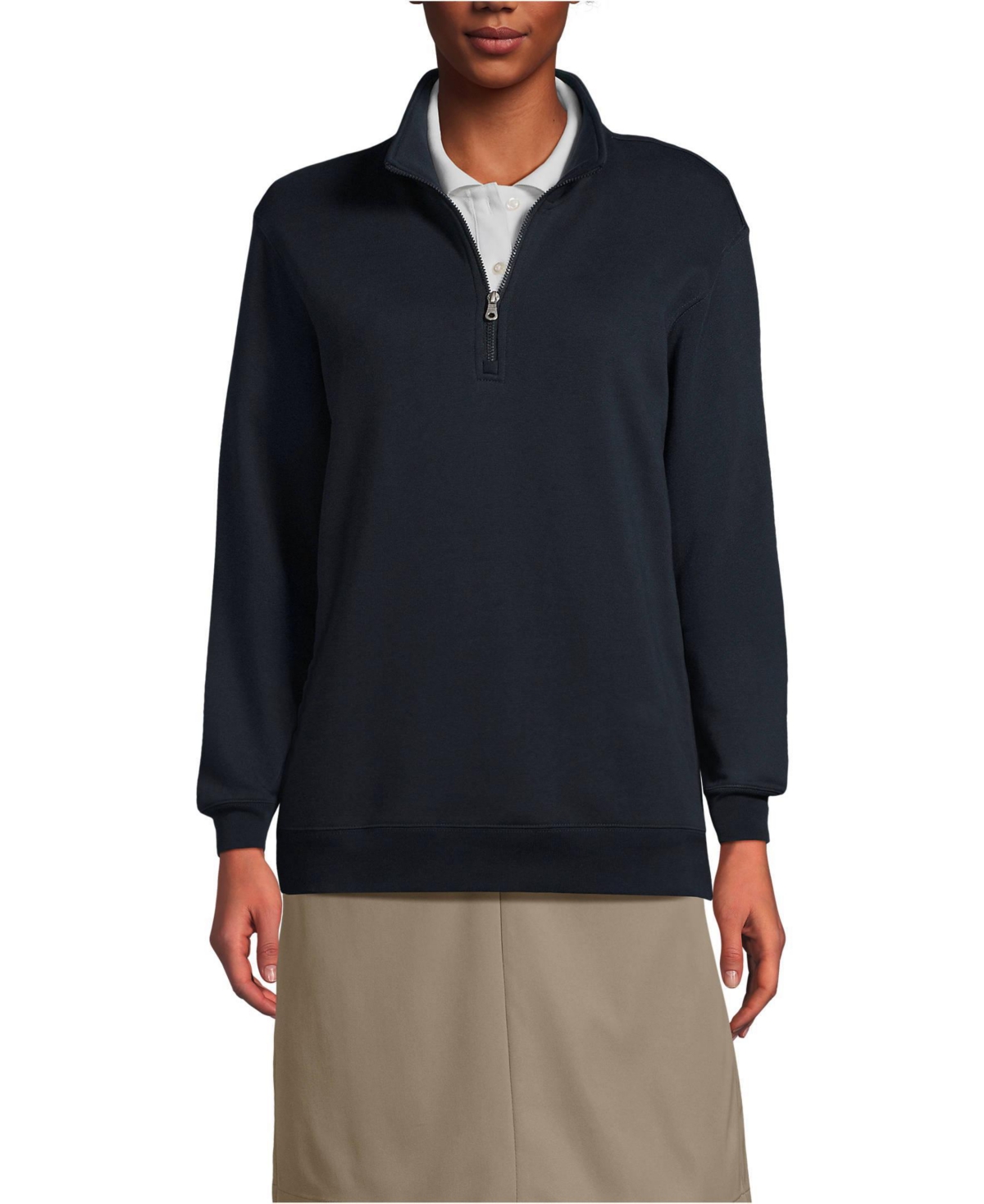Click here for Lands End Womens Quarter Zip Sweatshirt - Classic... prices