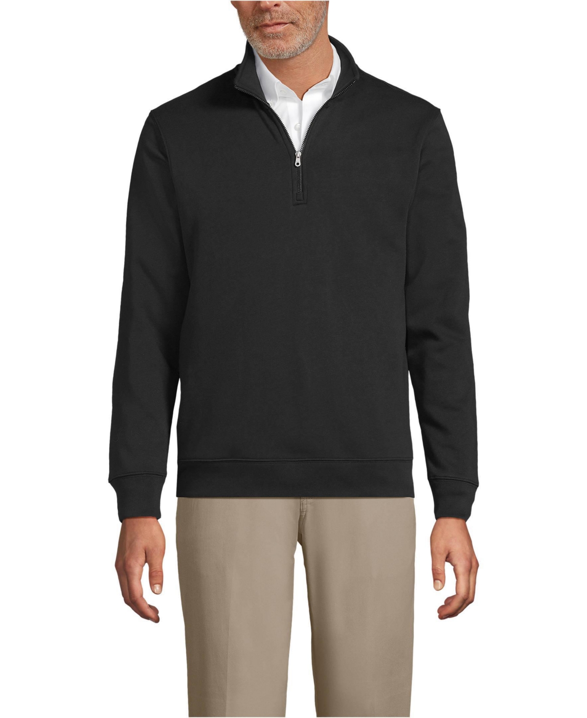 Click here for Lands End Womens Quarter Zip Sweatshirt - Black prices