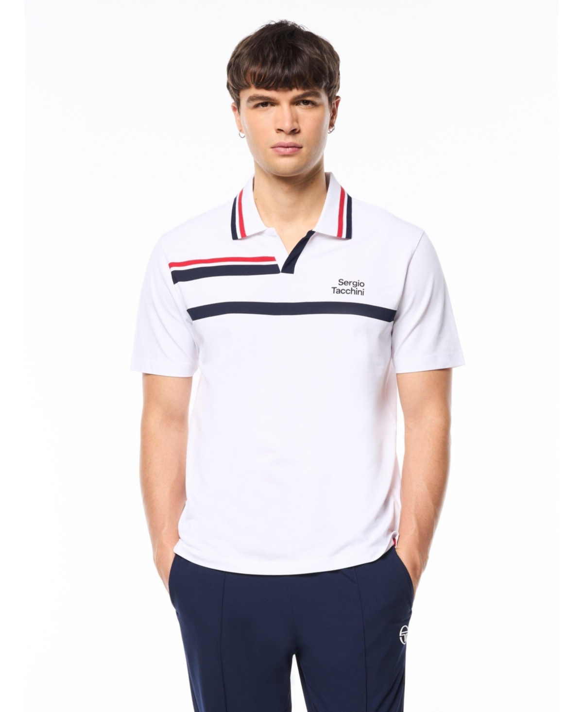 Click here for Sergio Tacchini Mens Solare Polo - Brilliant white prices