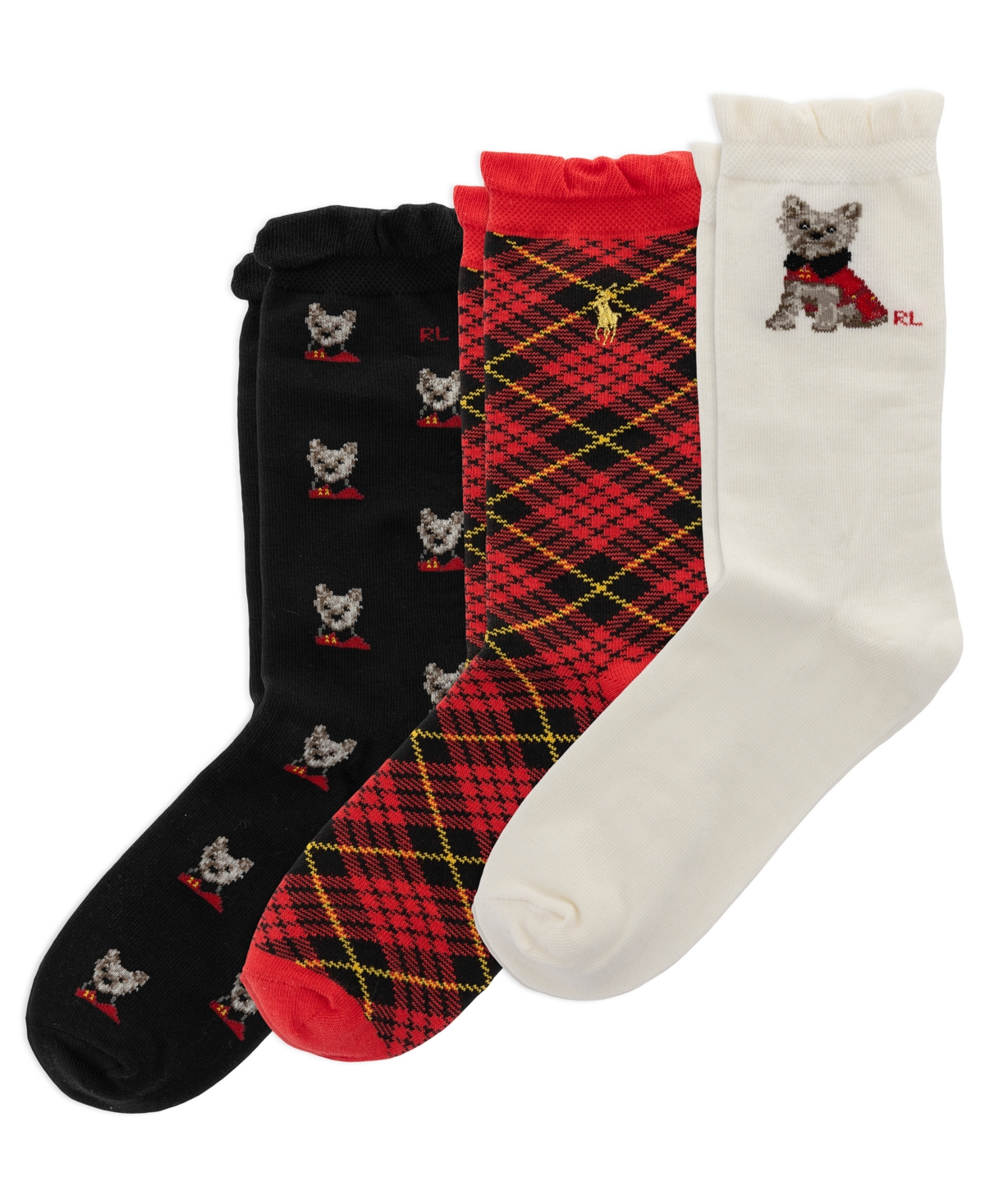 Click here for Polo Ralph Lauren Girls 4-11 Holiday Dog Crew Sock... prices