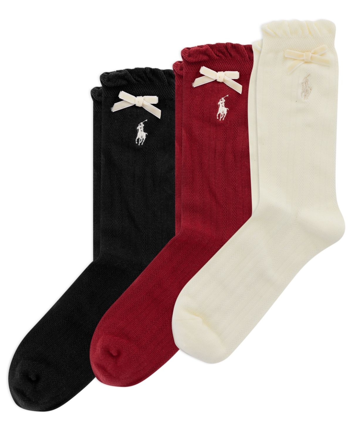 Click here for Polo Ralph Lauren Girls 4-11 Velvet Ribbon Socks... prices