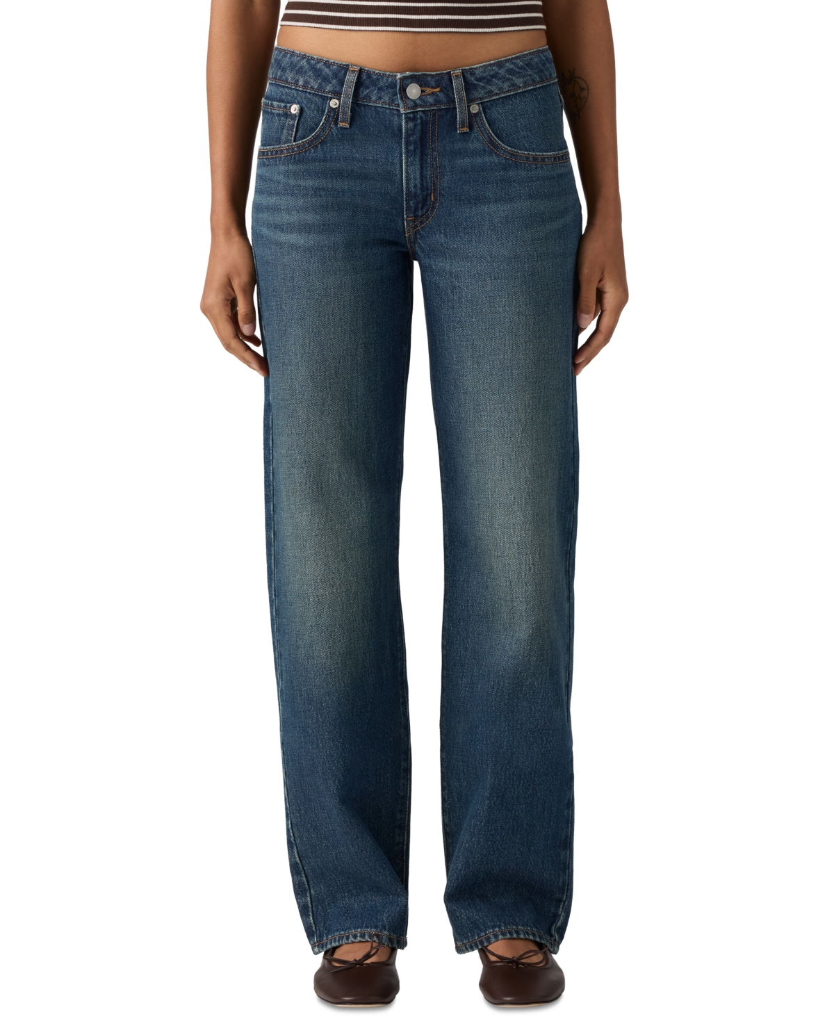 Click here for Levis Womens Superlow Straight Bootcut Jeans - Hea... prices