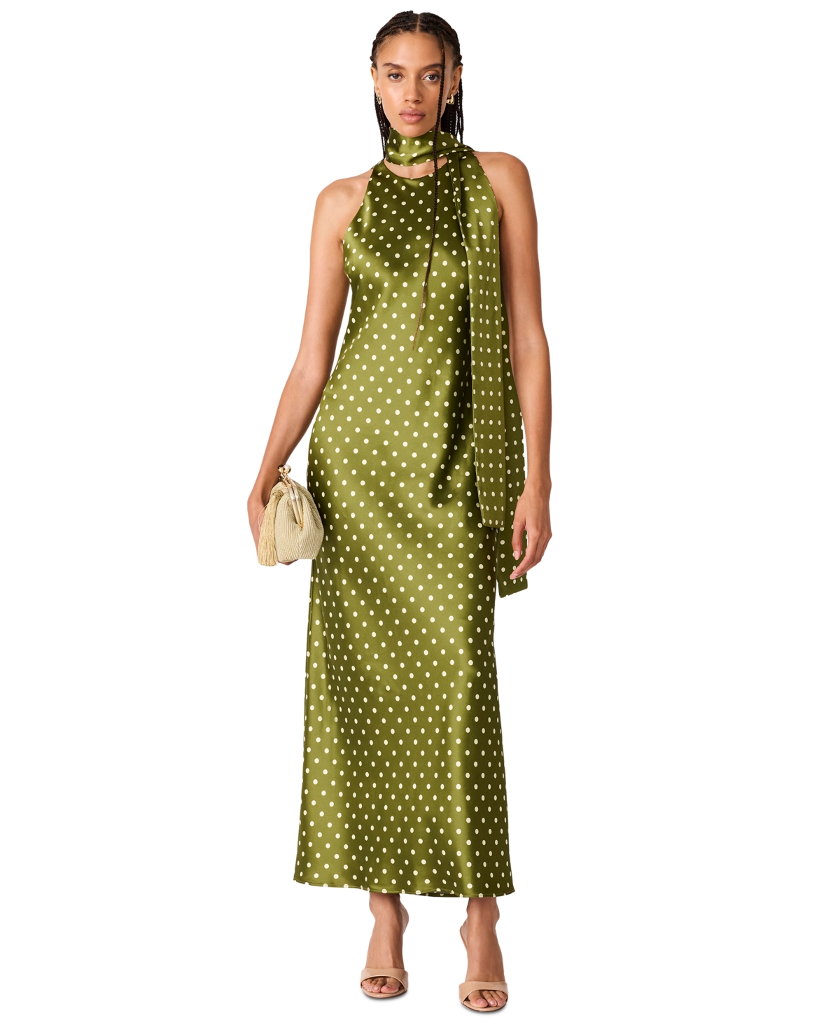Click here for Steve Madden Juniors Jaiden Halter Maxi Satin Dres... prices