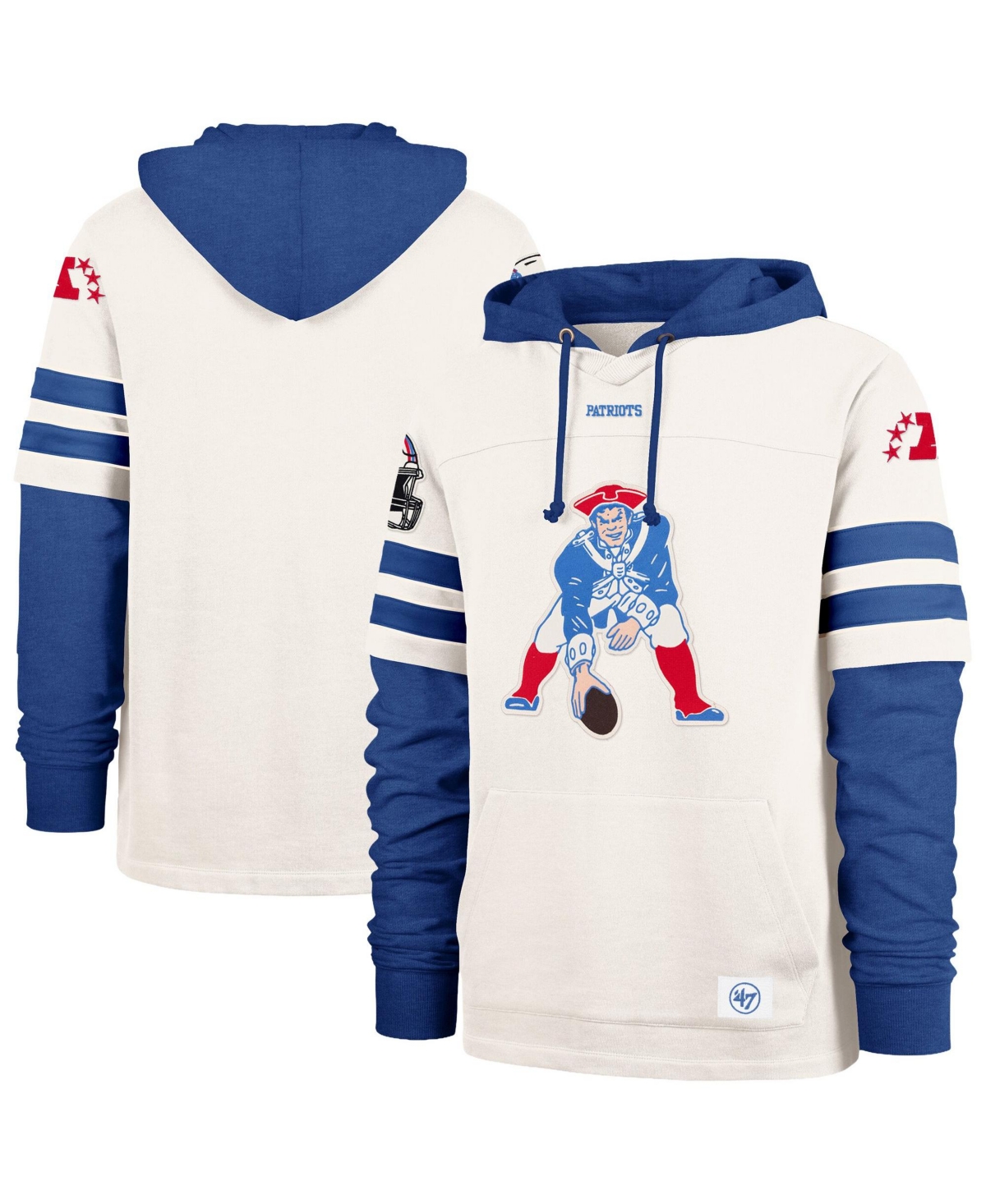 Click here for 47 Brand Mens Cream New England Patriots Split Zon... prices