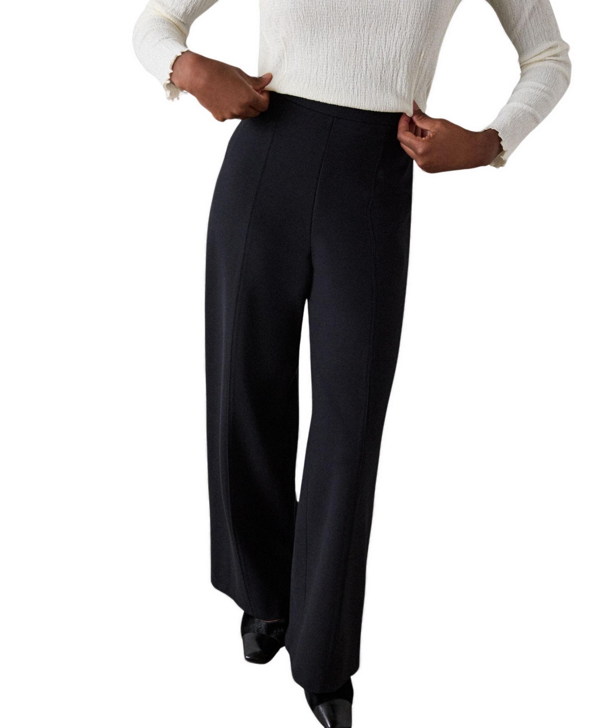 Click here for Whistles Womens Straight Full Length Trouser - Bla... prices