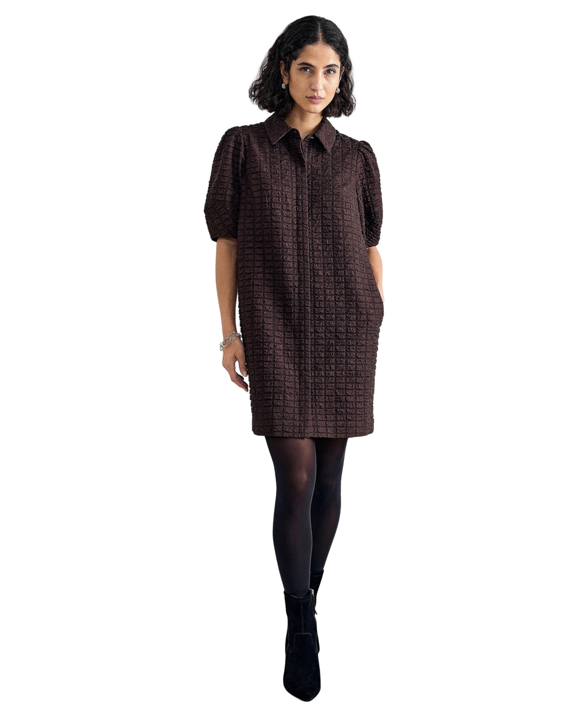 Click here for Phase Eight Womens Yasmine Textured Mini Shirt Dre... prices