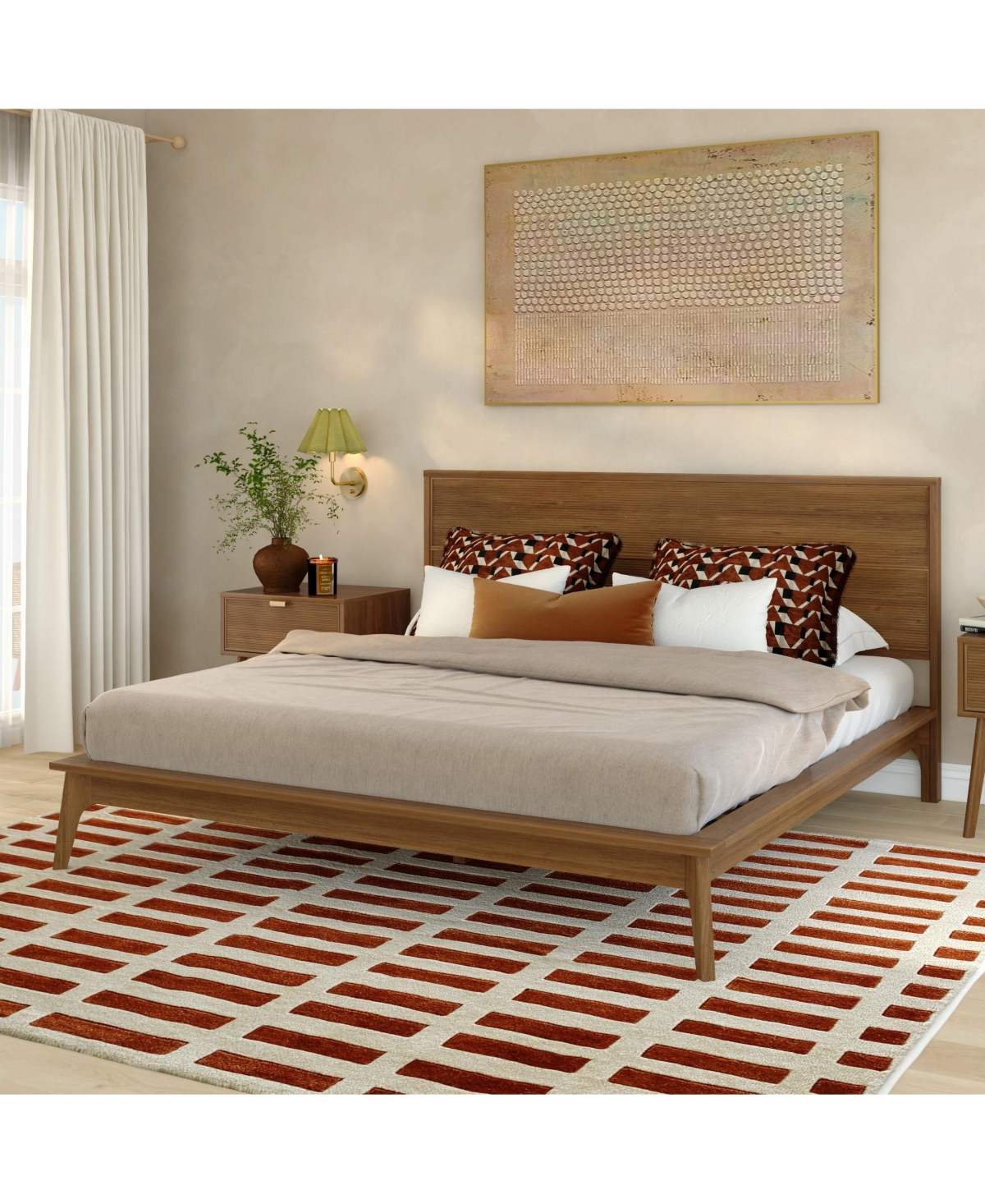 Click here for Plank+Beam Linea Tambour King Bed - Pecan prices