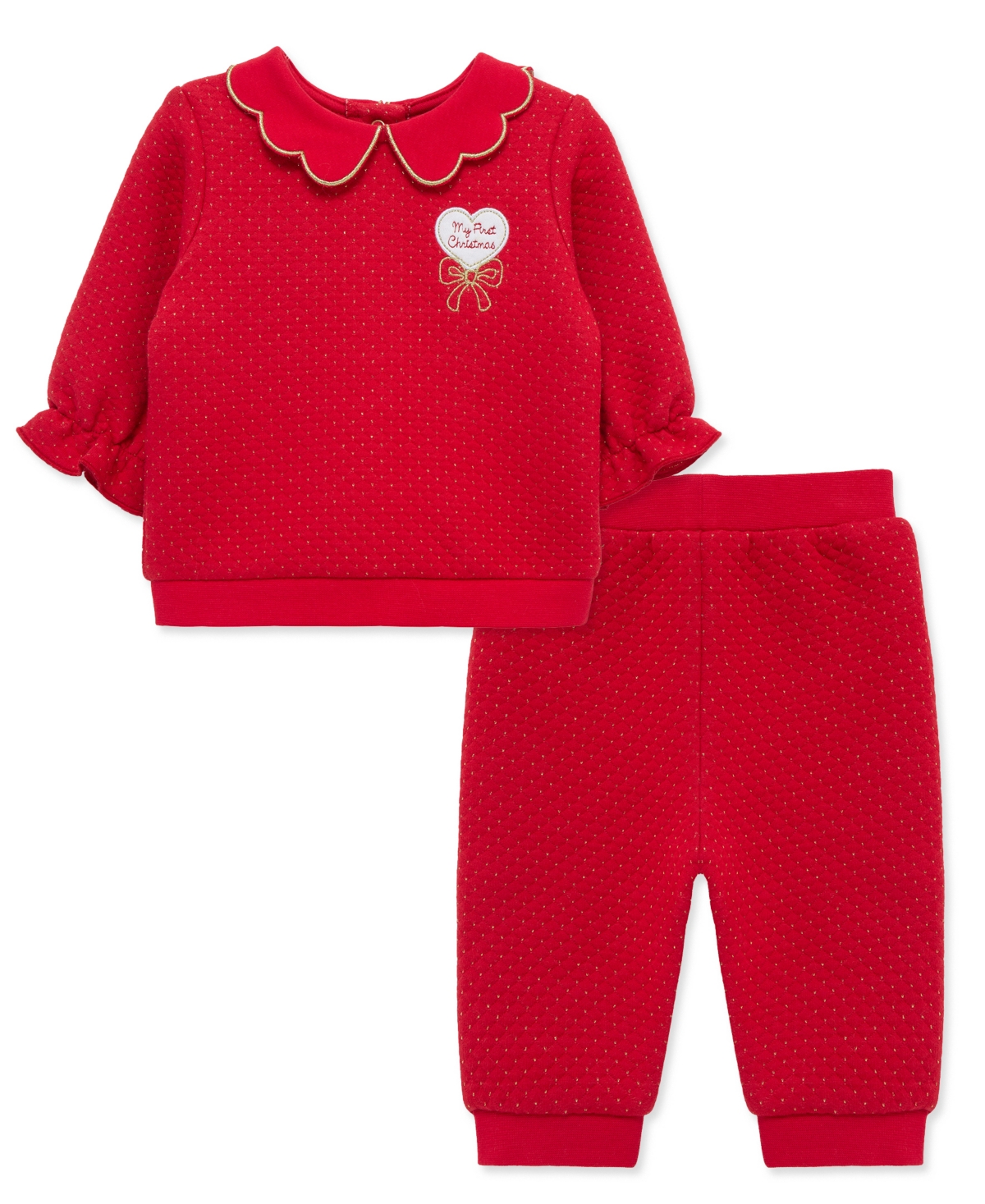 Click here for Little Me Baby Girls Embroidered Festive Top and P... prices