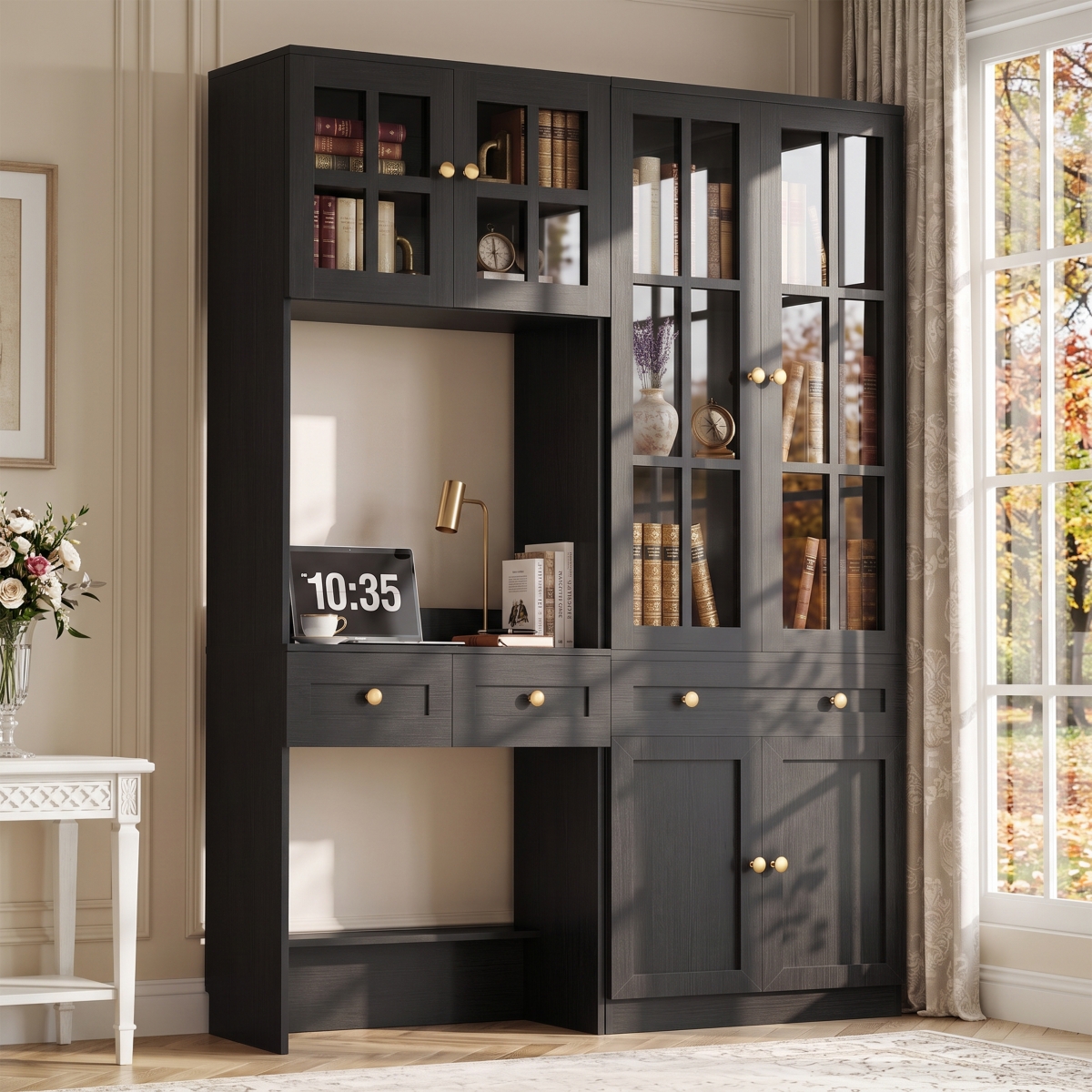 Click here for Aheaplus Farmhouse Cabinet with Glass Hutch and Wr... prices