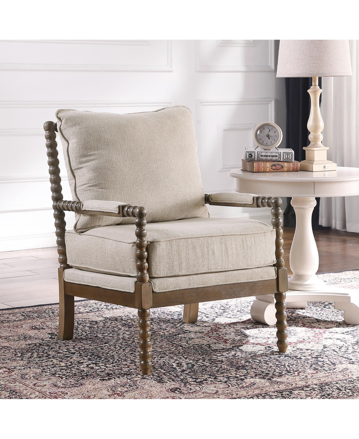 Click here for Morden Fort Mid Century Spindle Accent Chair for L... prices