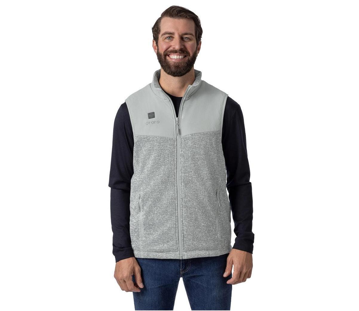 Click here for ororo Mens 4-Zone Sweater Heated Fleece Vest - Fle... prices