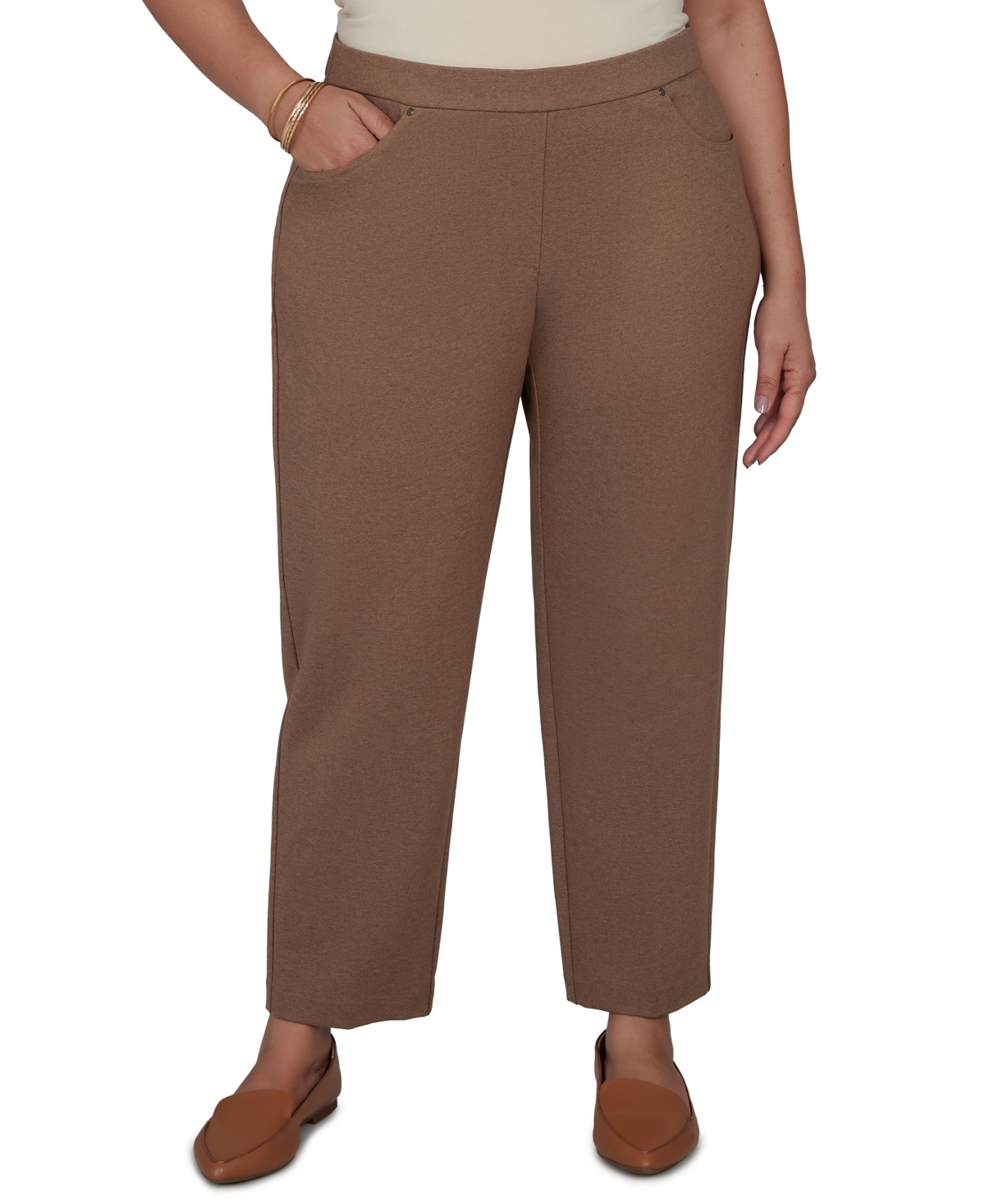 Click here for Alfred Dunner Plus Size Pull-On Mid-Rise Ankle Pan... prices