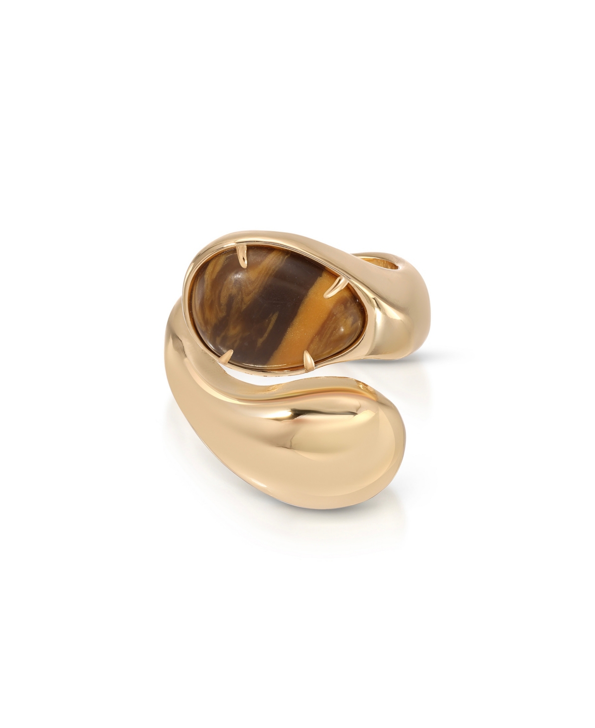 Click here for Ettika Gold-Plated Oval Stone Dome Ring - Tigers E... prices