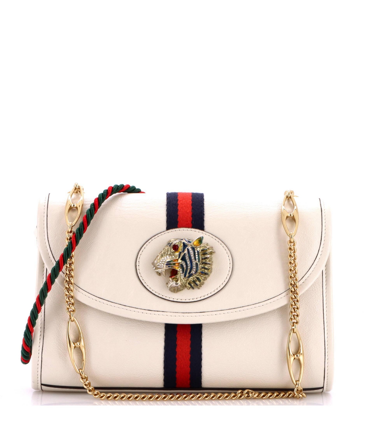 Click here for Pre-Owned Gucci Small Rajah Web Chain Shoulder Bag... prices