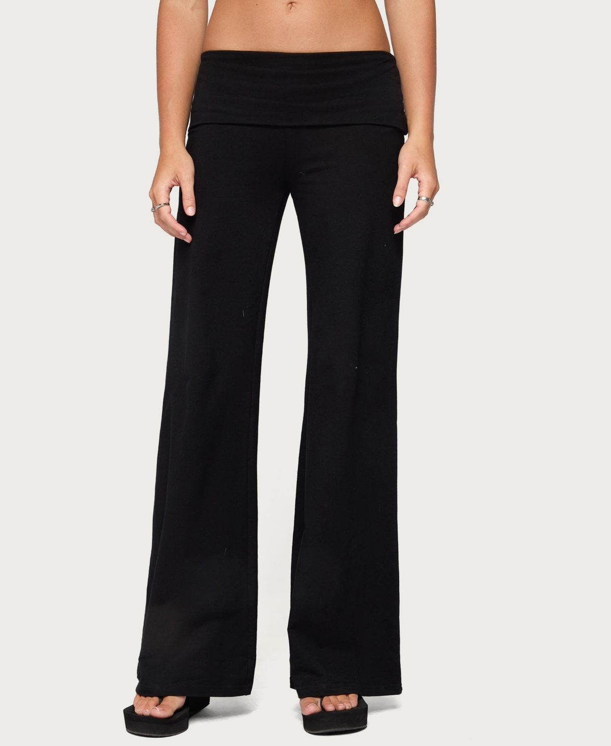Click here for Edikted Womens Angel Energy Sequin Foldover Pants... prices