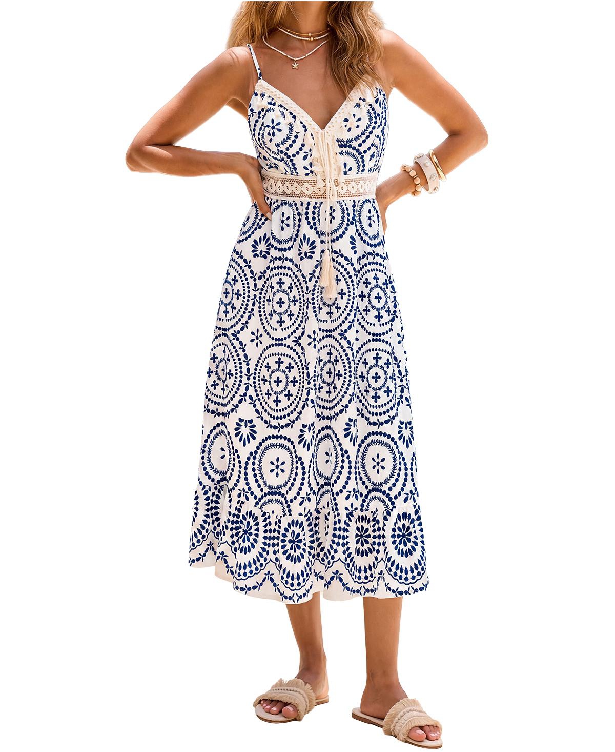 Click here for Cupshe Womens In Mykonos Ornate Midi Beach Dress -... prices