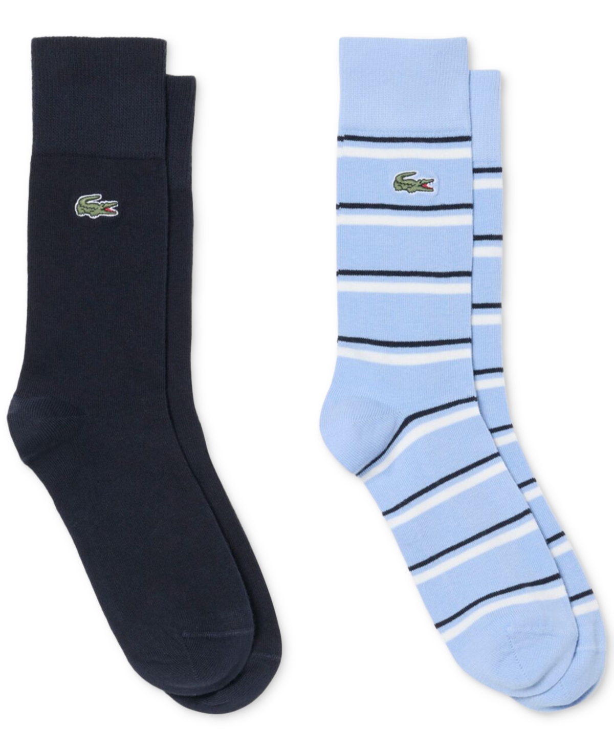 Click here for Lacoste Mens Ribbed Crew Socks  2-Pack - Abysm/Aph... prices