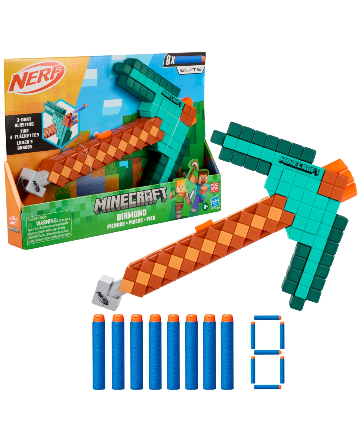Click here for Nerf Minecraft Diamond Pickaxe 3-Dart Blaster  Age... prices