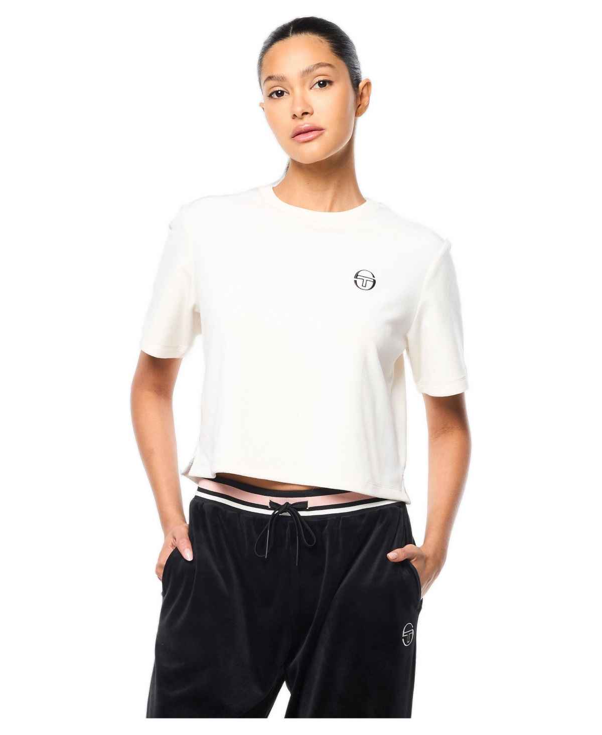 Click here for Sergio Tacchini Womens Adele Velour Crewneck T-Shi... prices