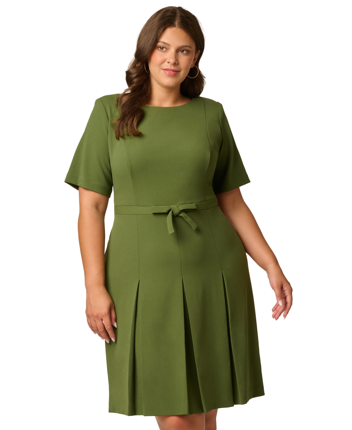 Click here for Adrianna Papell Plus Size Fit & Flare Pleated Bow... prices