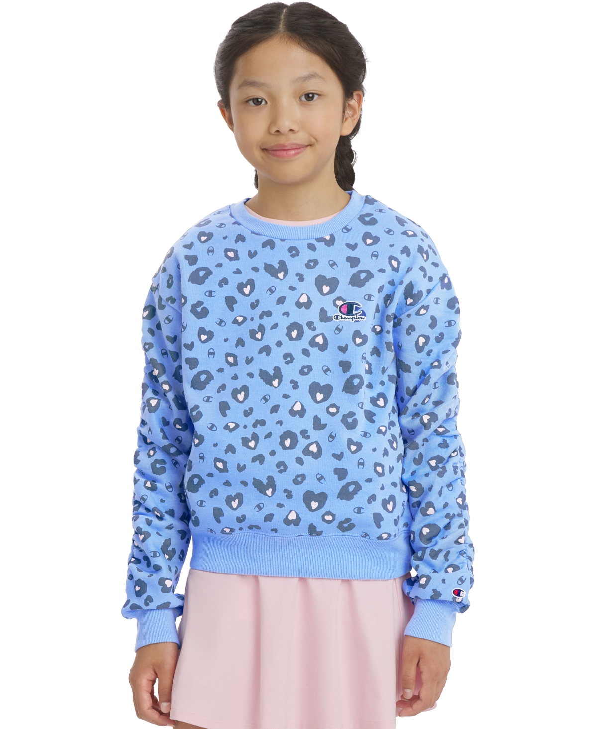 Click here for Champion Girls 4-16 Printed Ruched Crewneck Sweats... prices