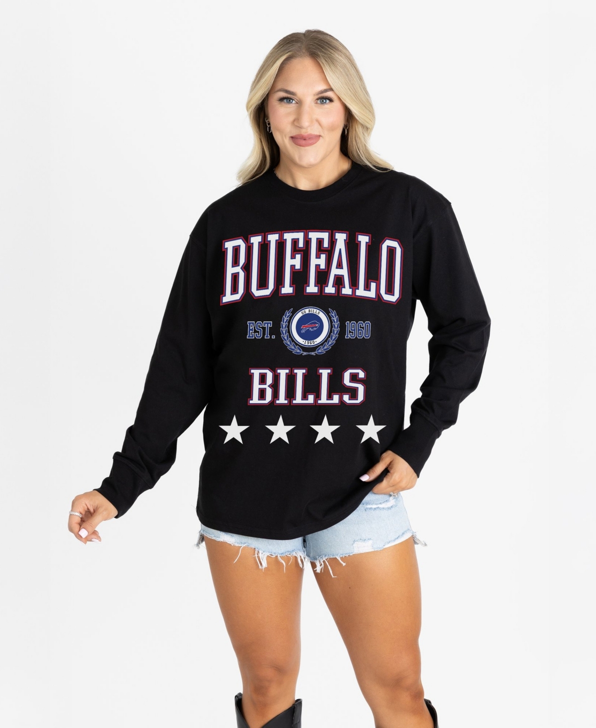 Click here for Gameday Couture Womens Black Buffalo Bills Oversiz... prices