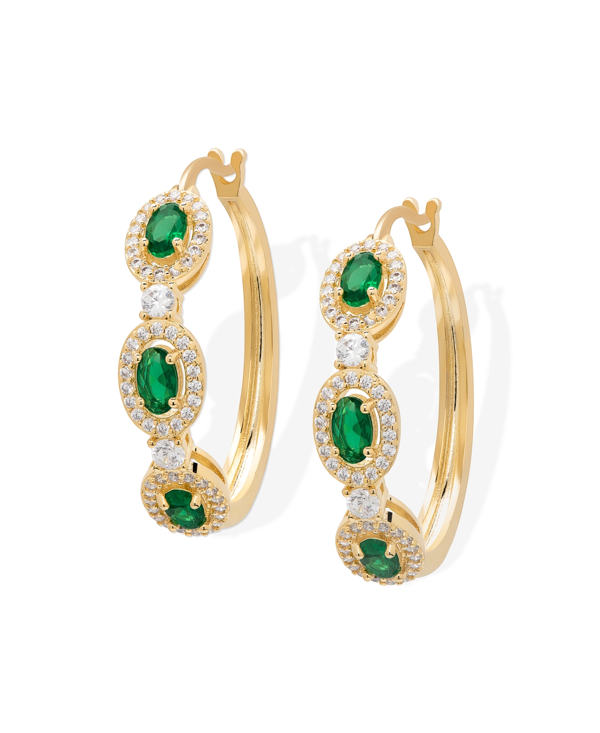Click here for Macys Simulated Emerald and Cubic Zirconia Oval Ho... prices