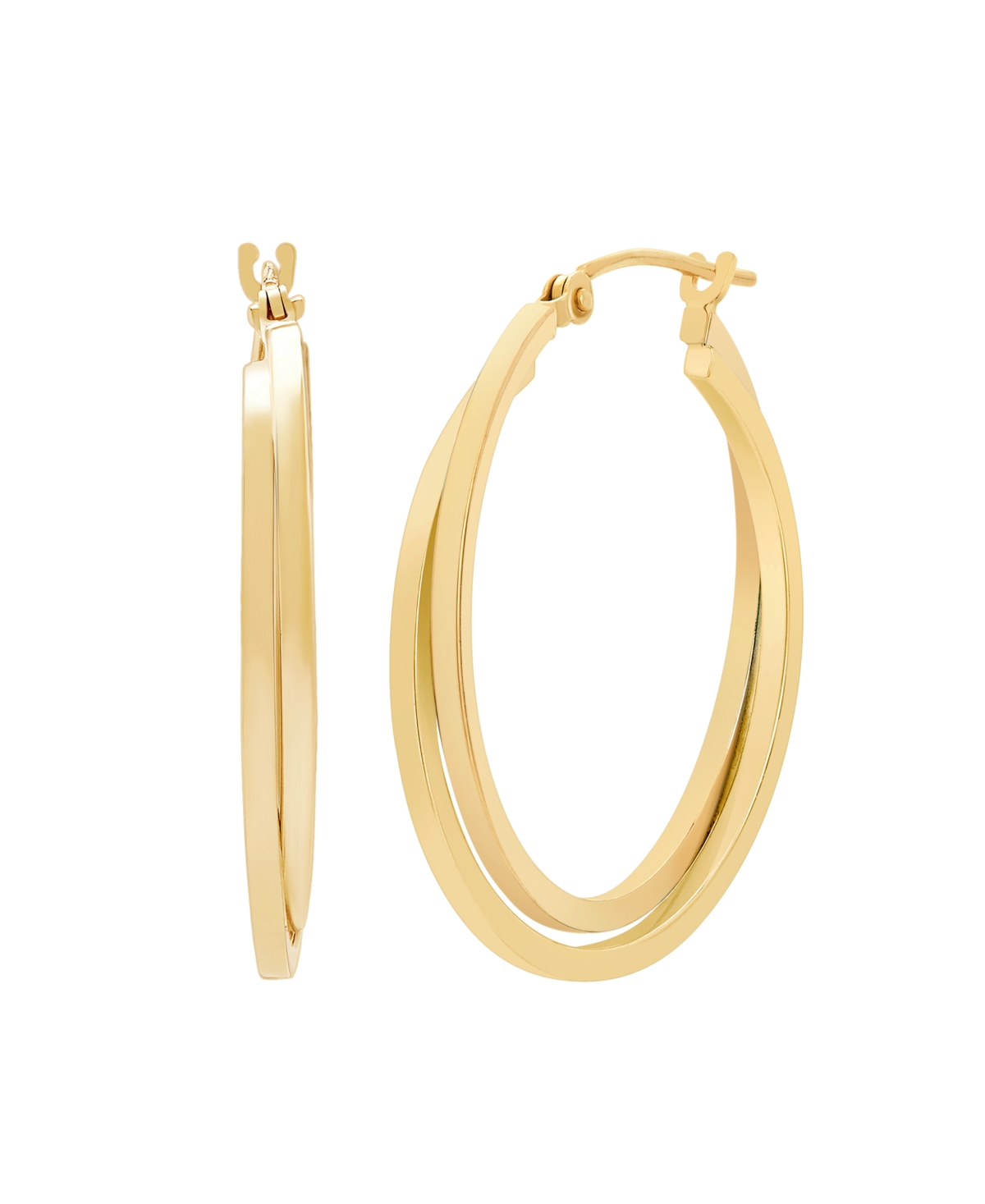 Click here for Macys Hinged Catch Hoop Earrings in 24k Yellow Gol... prices