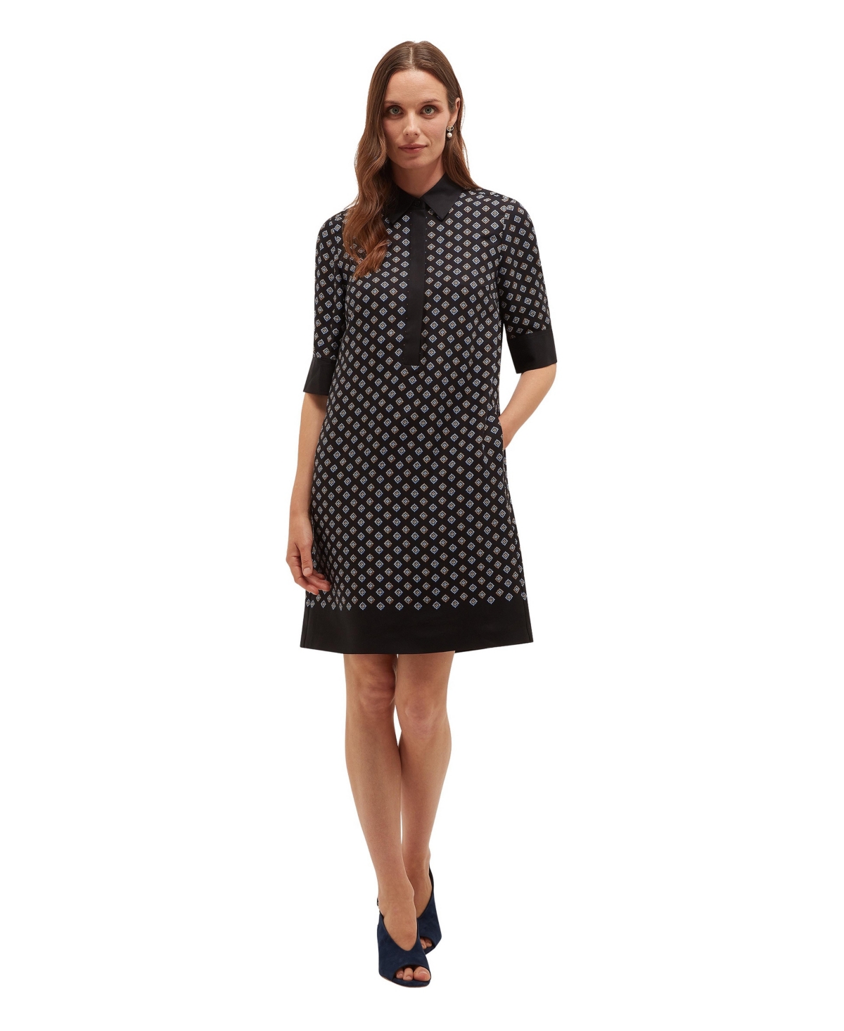Click here for Hobbs London Womens Quin Lace Fit Flare Midi Dress... prices