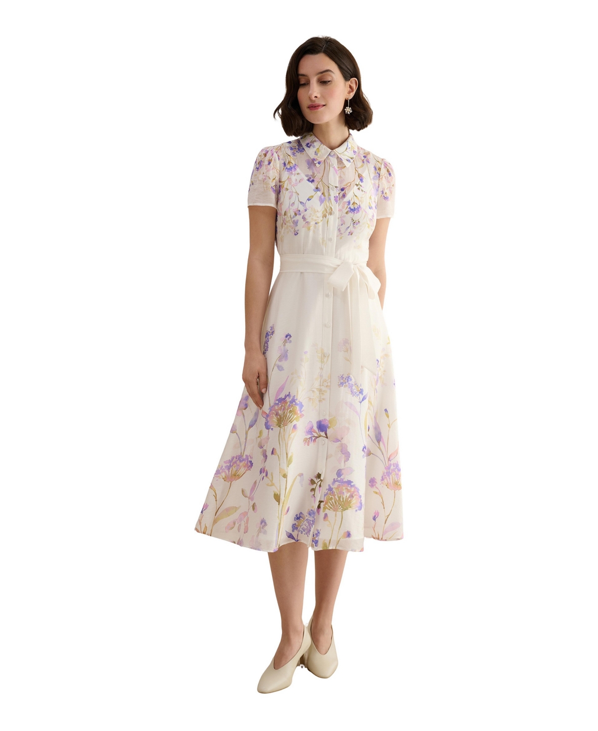 Click here for Hobbs London Womens Quin Lace Fit Flare Midi Dress... prices