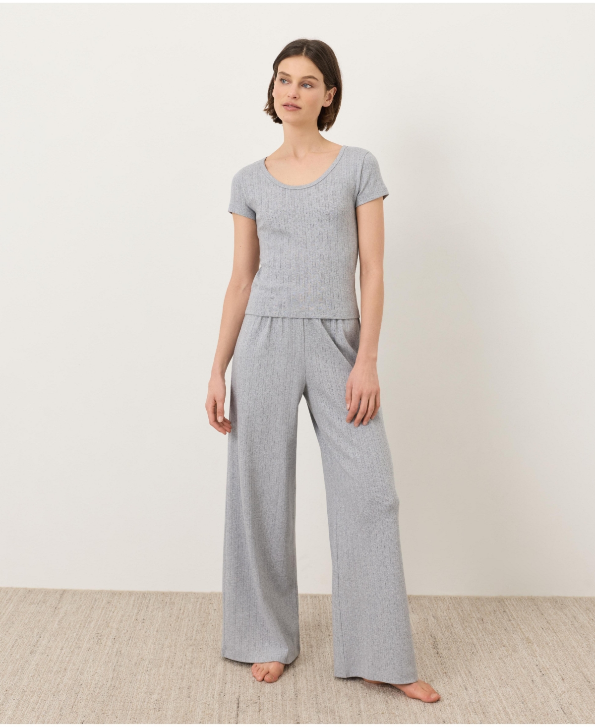 Click here for Pact Womens Organic Cotton Pointelle Wide Leg Pant... prices