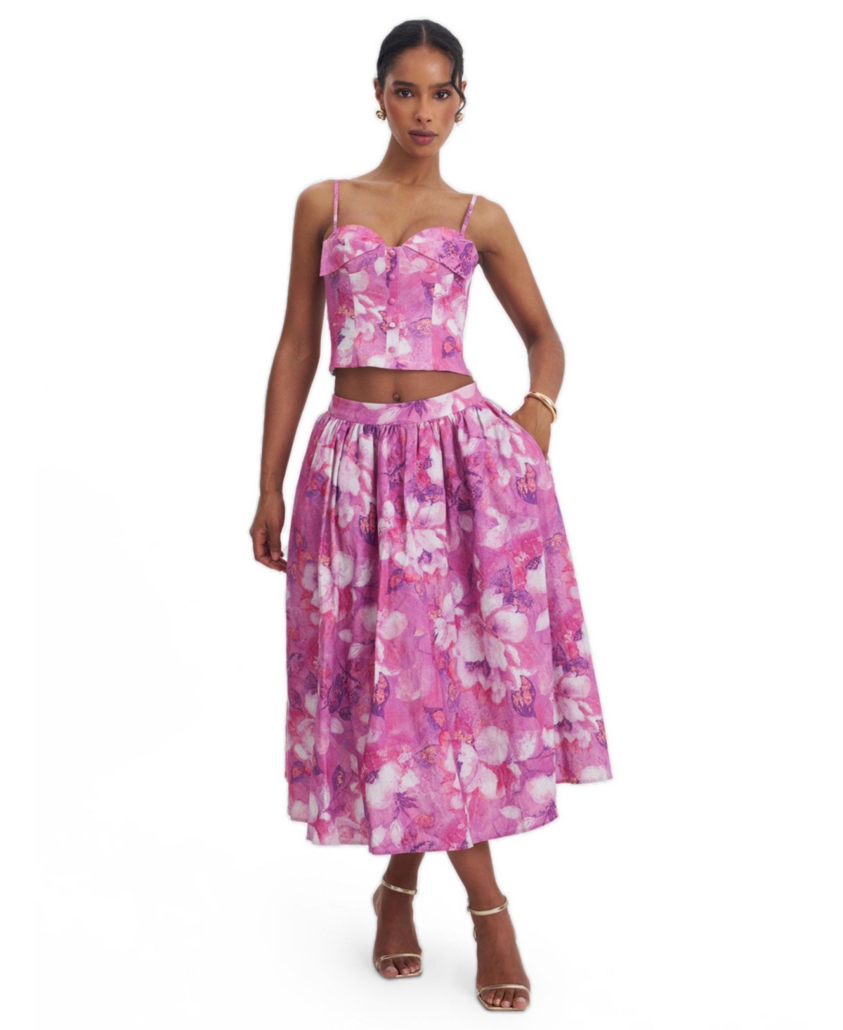 Click here for Miss Circle Womens Xalina Blooming Linen Low-Rise... prices