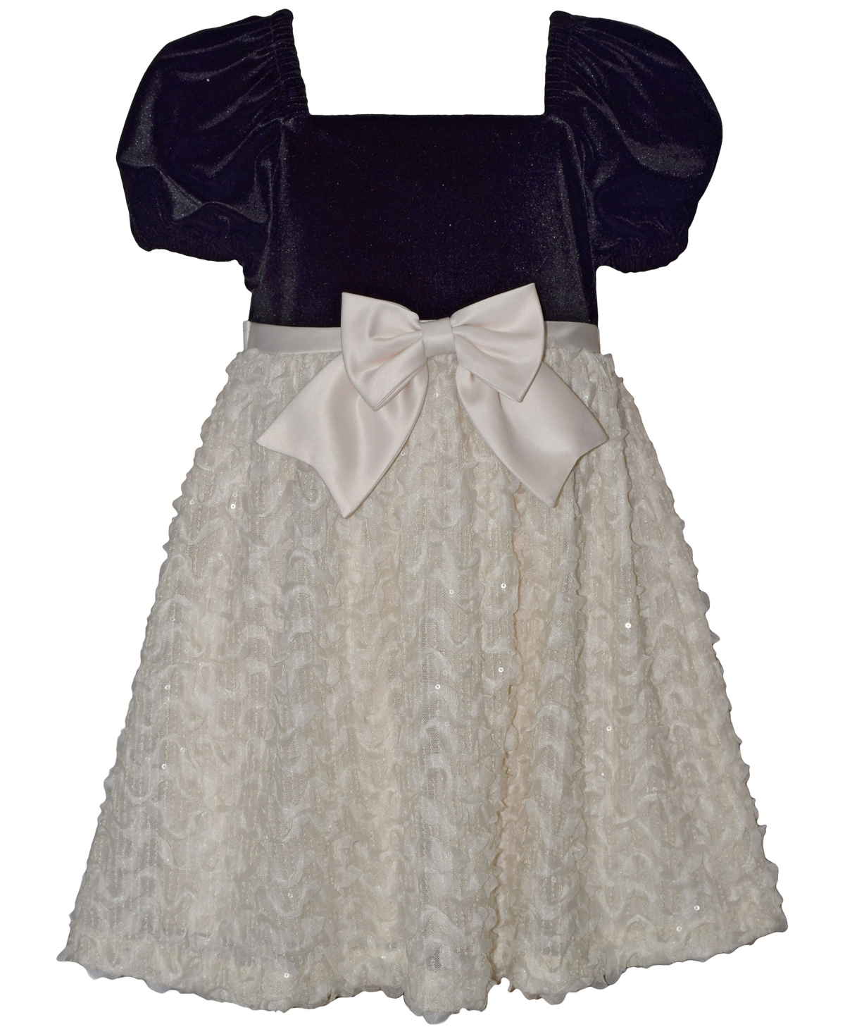 Click here for Bonnie Jean Girls 2T-6x Bonaz Bodice Satin Bow Wai... prices